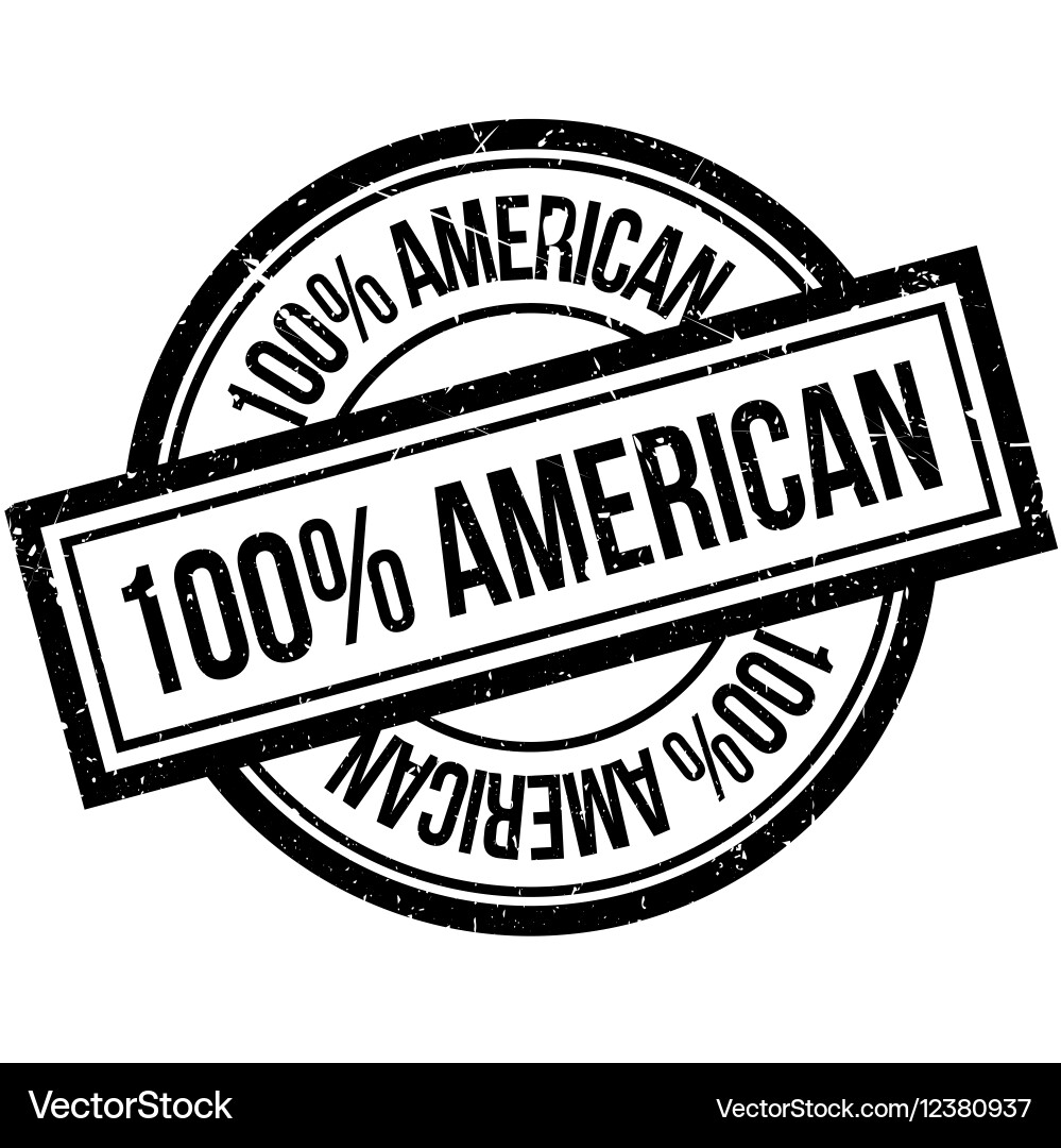 100 percent american rubber stamp Royalty Free Vector Image