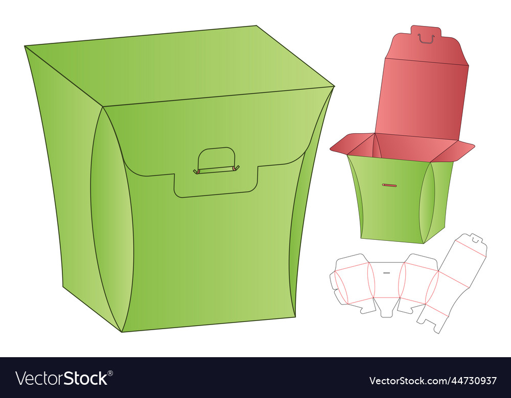 Box Packaging Die Cut Template Design 3d Mock Up Vector Image