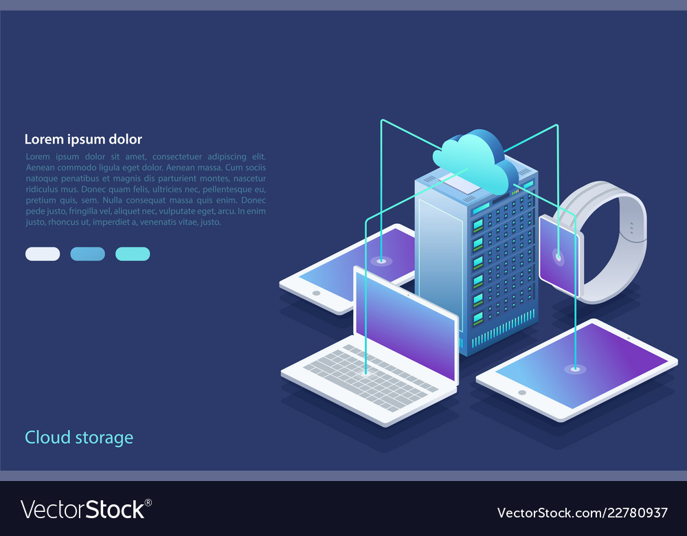 Data center concept cloud storage data transfer Vector Image