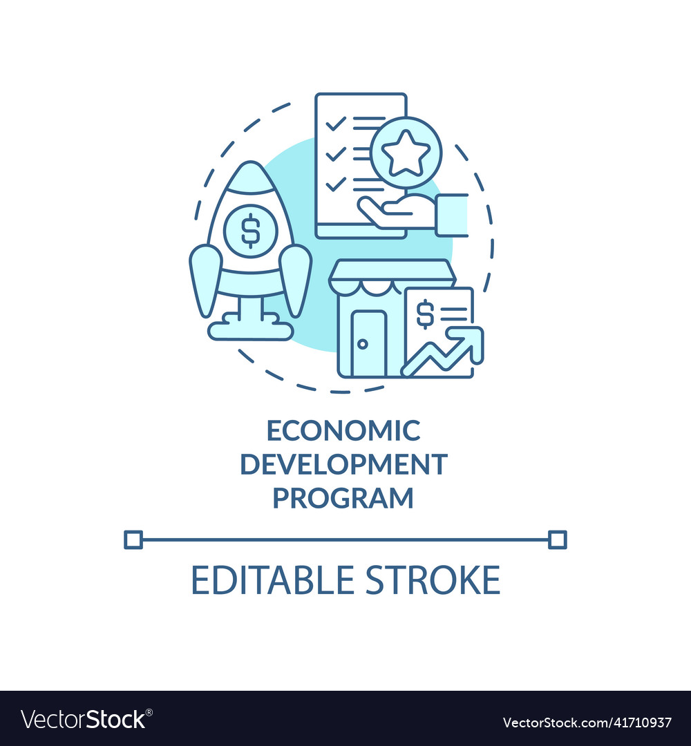 Economic development program turquoise concept Vector Image
