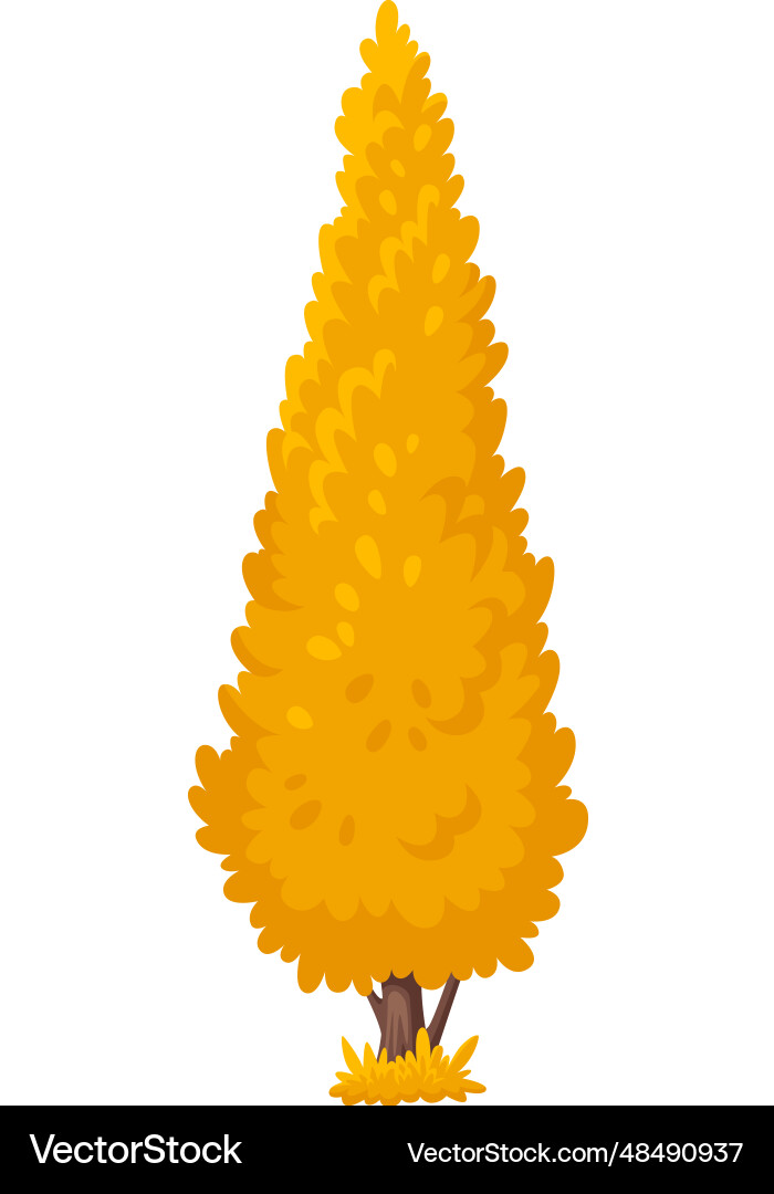 Fall park tree icon cartoon yellow leaves Vector Image