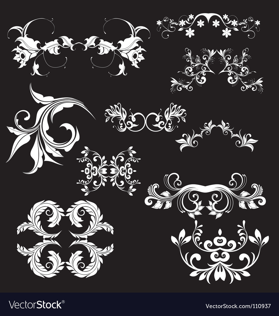 Floral elements Royalty Free Vector Image - VectorStock