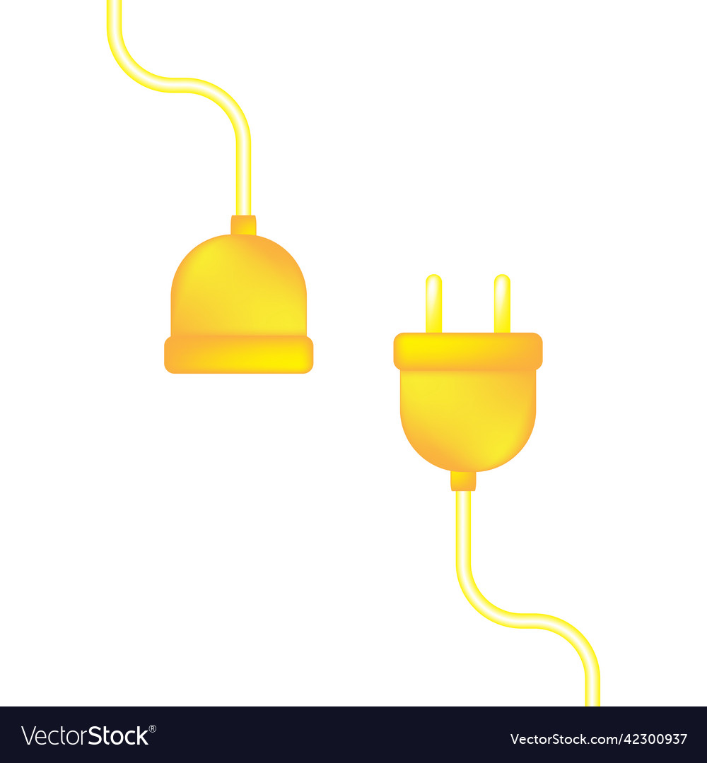 Gold socket in flat style on light background Vector Image