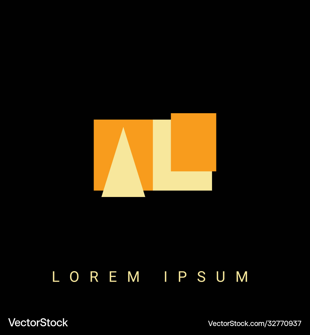 Modern creative shaped al la a l logo initial Vector Image