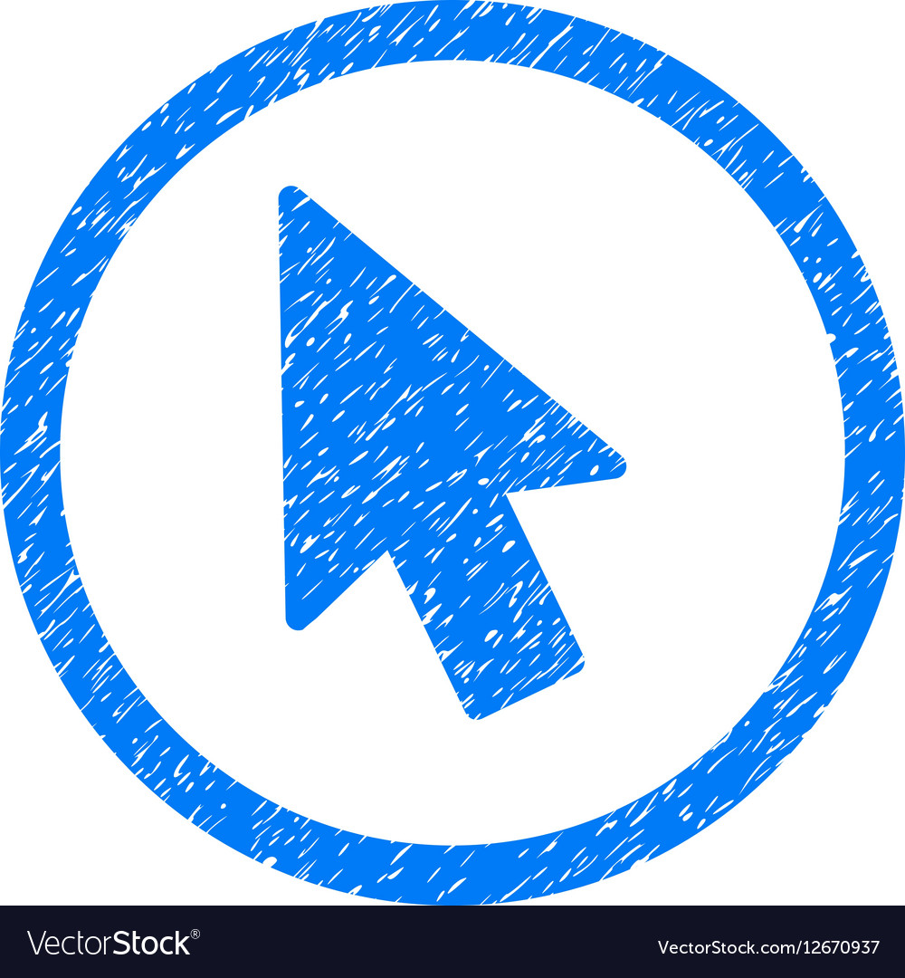 Mouse pointer rounded icon rubber stamp Royalty Free Vector