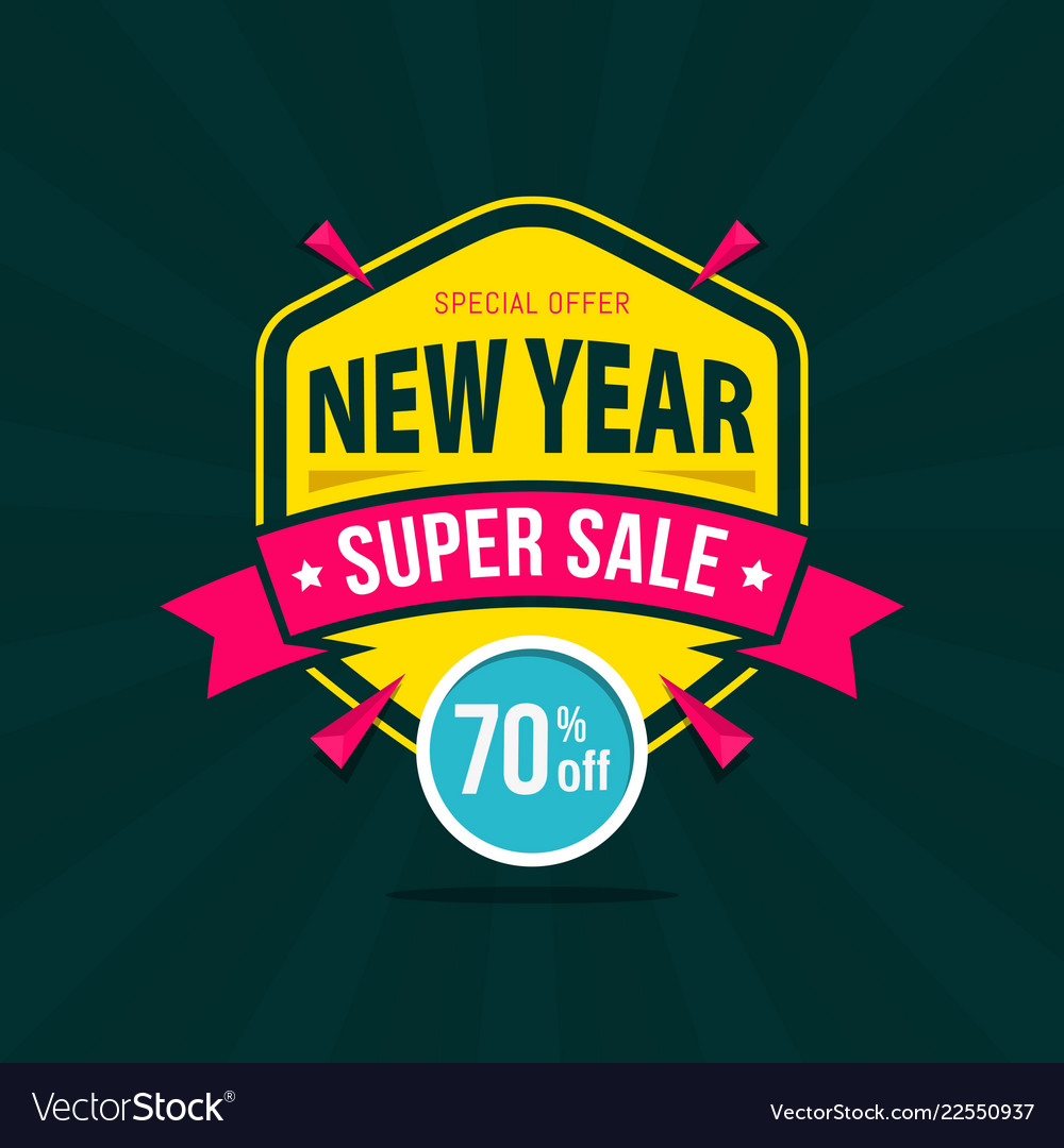 New year sale banner Royalty Free Vector Image