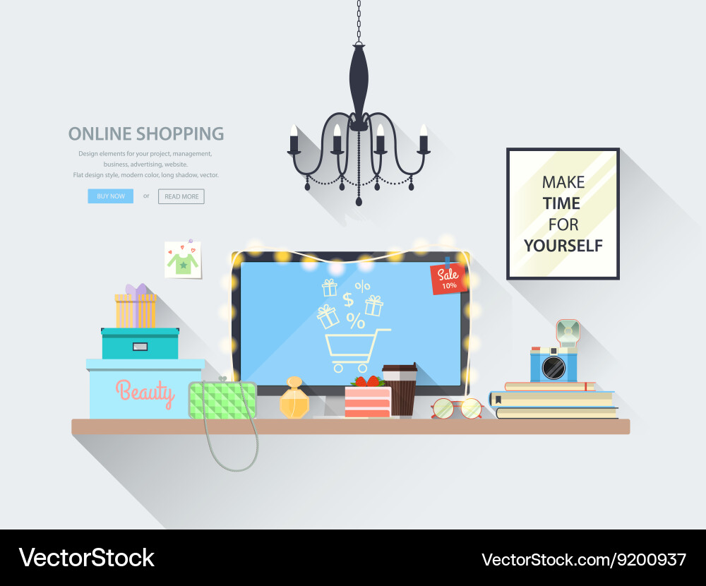 Online shopping Royalty Free Vector Image - VectorStock