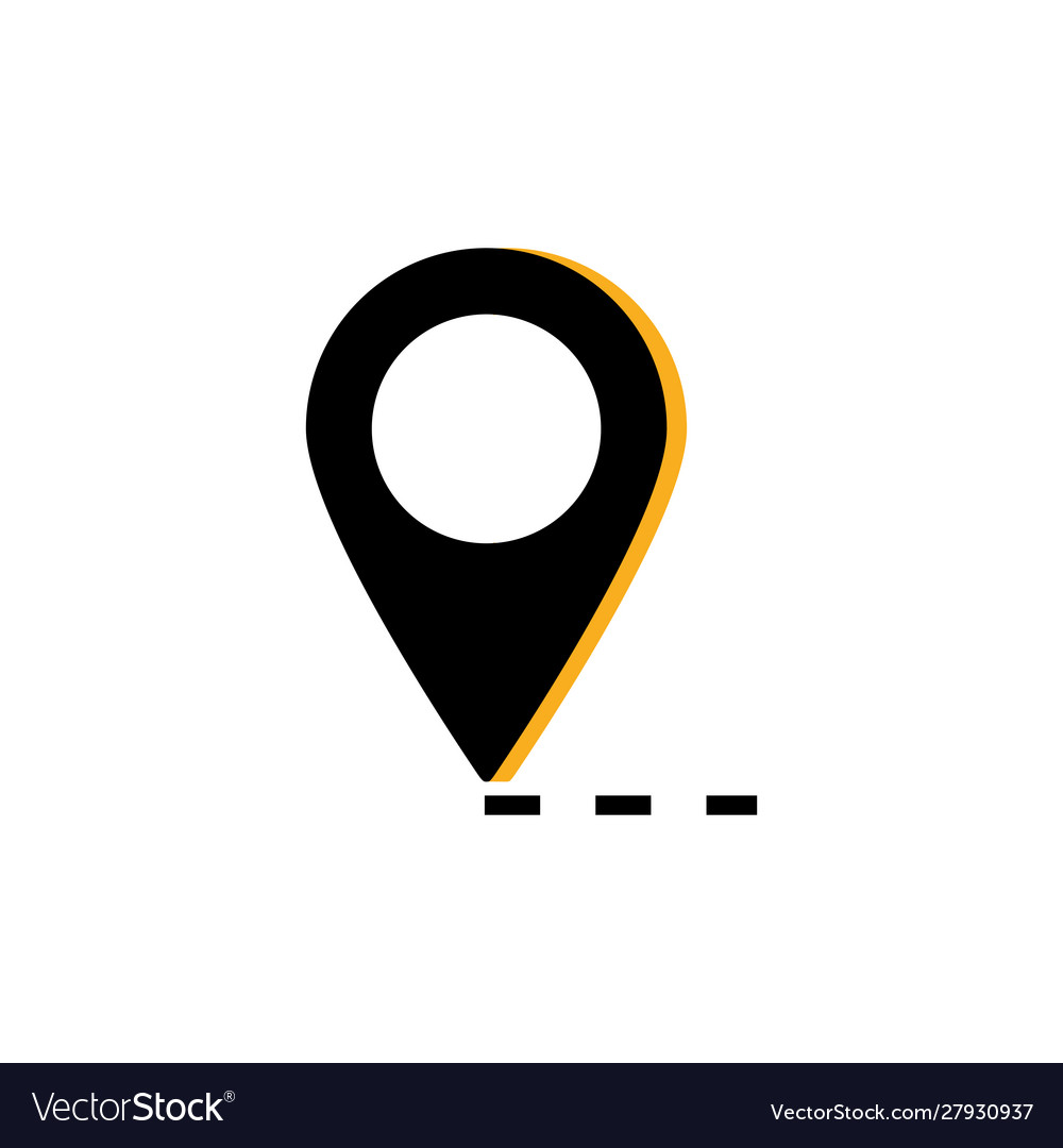 Pointer map asphalt road flat image Royalty Free Vector