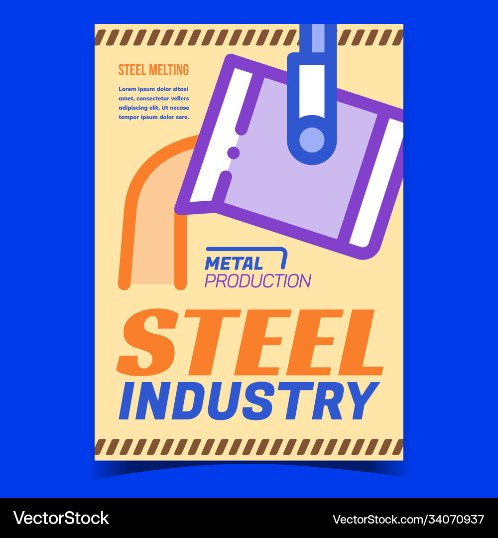 Steel industry creative advertise banner Vector Image