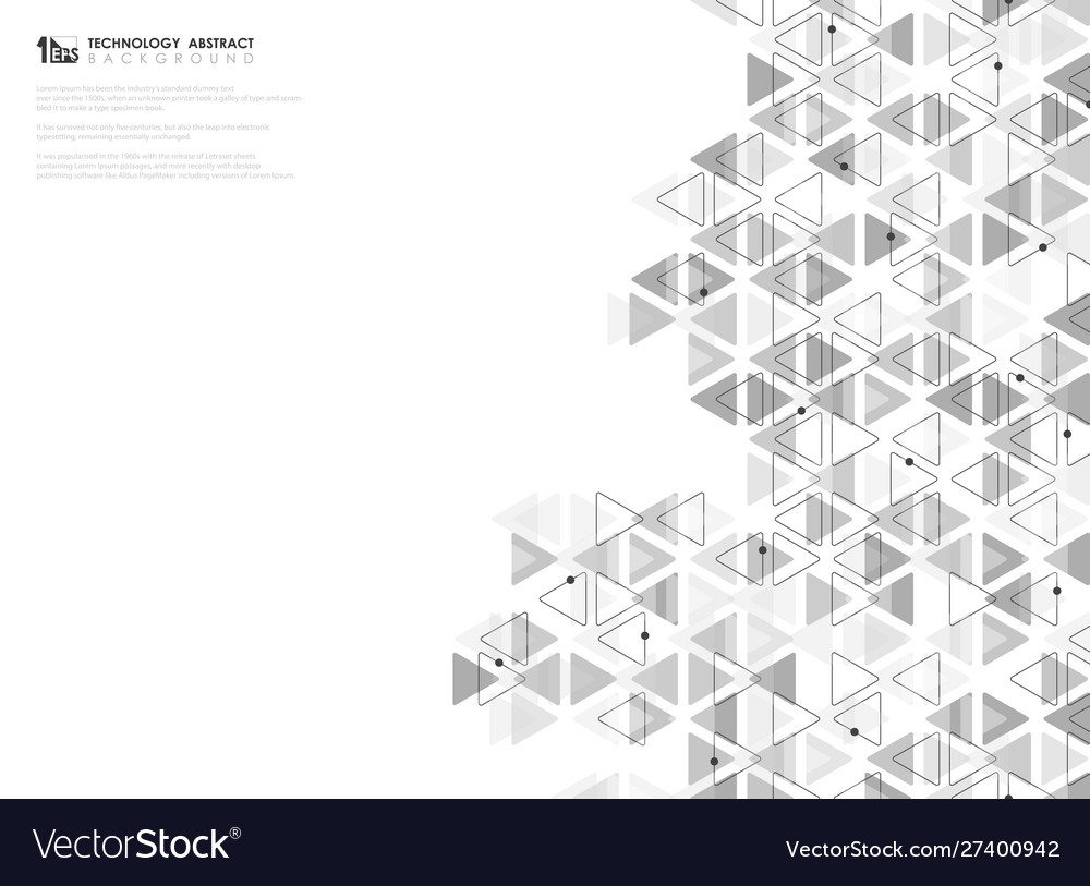 Abstract gray triangles pattern design Royalty Free Vector