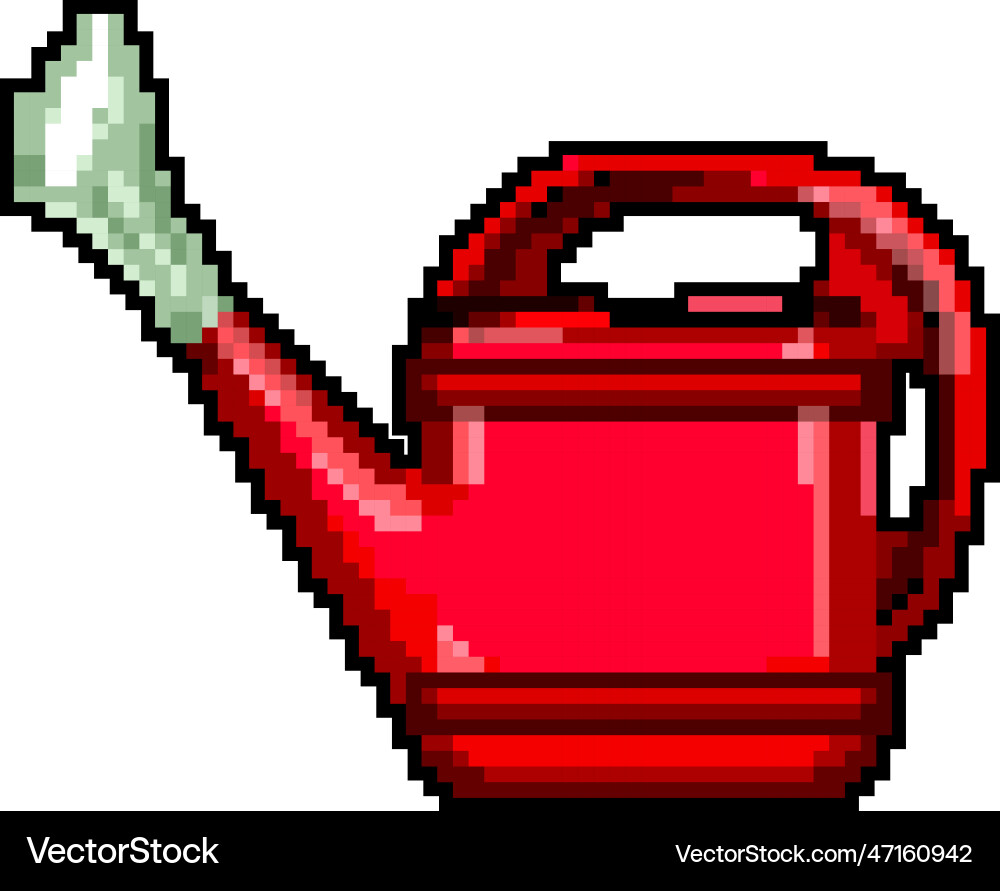 Agriculture watering can game pixel art Royalty Free Vector