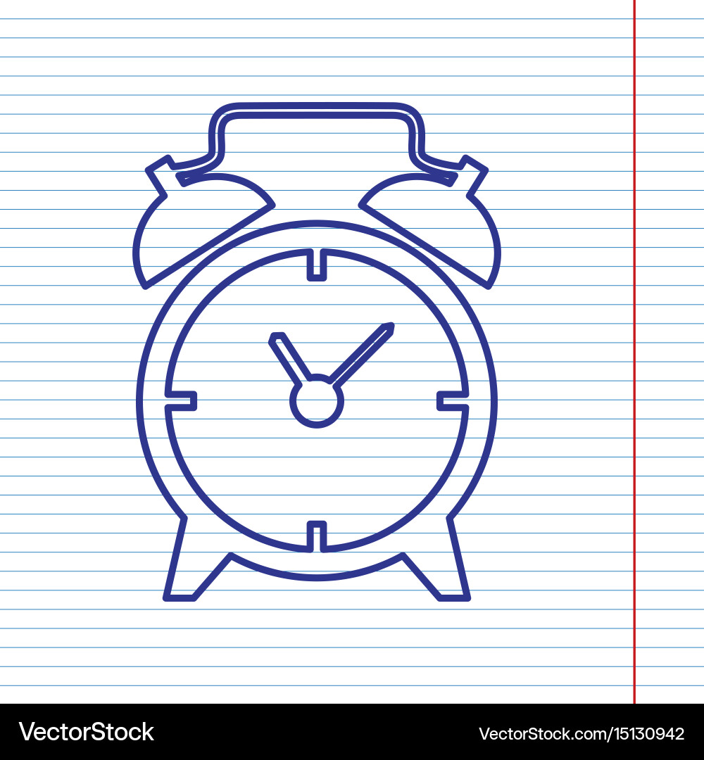Alarm clock sign navy line icon Royalty Free Vector Image
