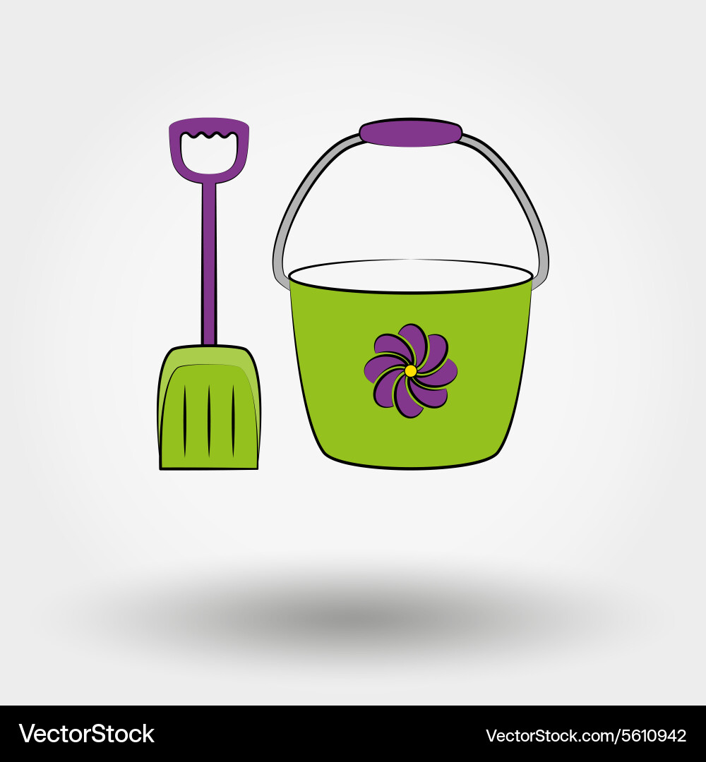 Bucket and shovel for the sandboxes Royalty Free Vector