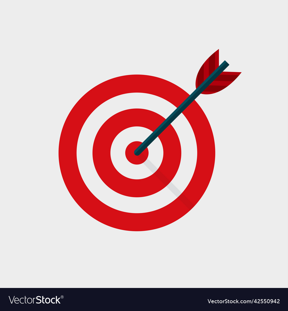 Bullseye icon with arrow Royalty Free Vector Image