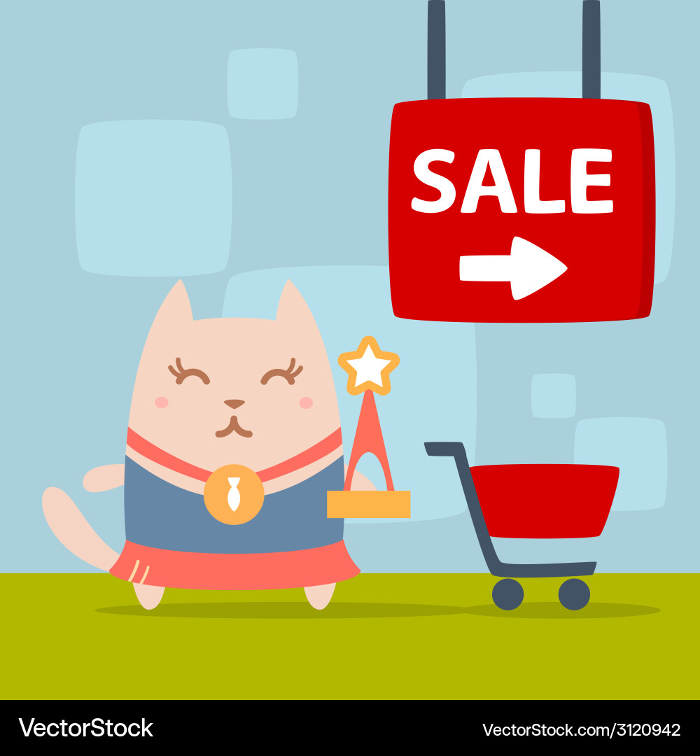 Character winner with a medal colorful flat Vector Image