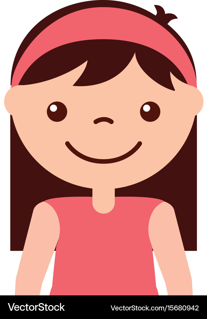 Cute girl character icon Royalty Free Vector Image
