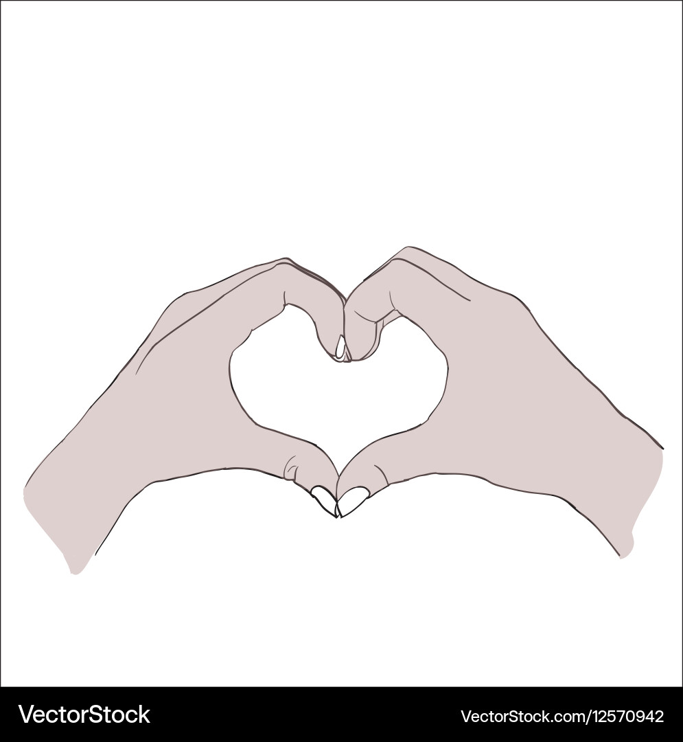Digital female hands in heart form Royalty Free Vector Image