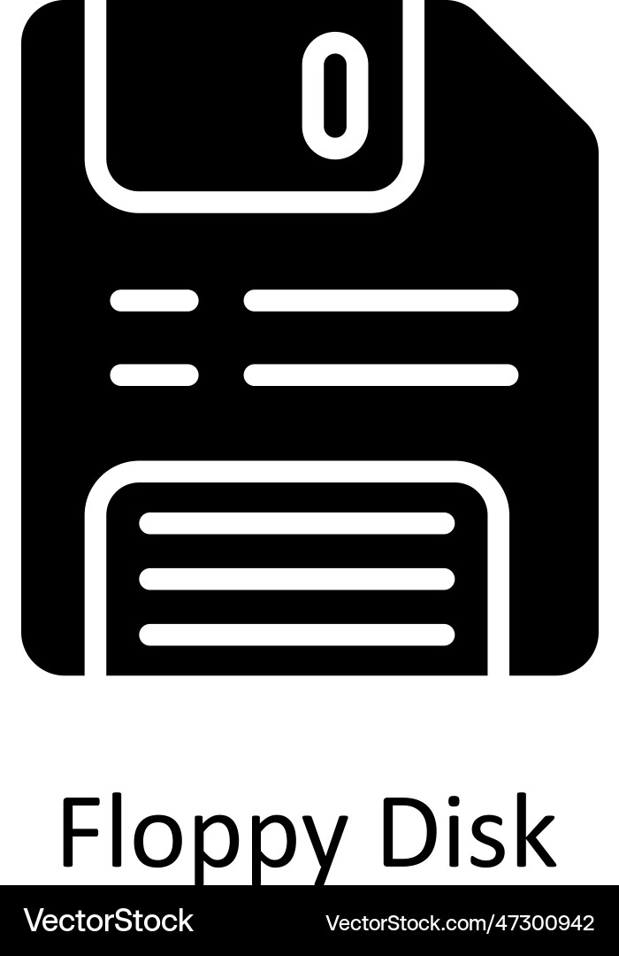 Floppy disk solid icon design Royalty Free Vector Image