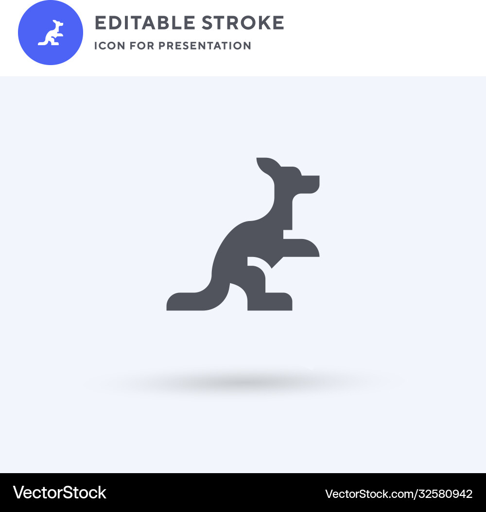 Kangaroo icon filled flat sign solid Royalty Free Vector