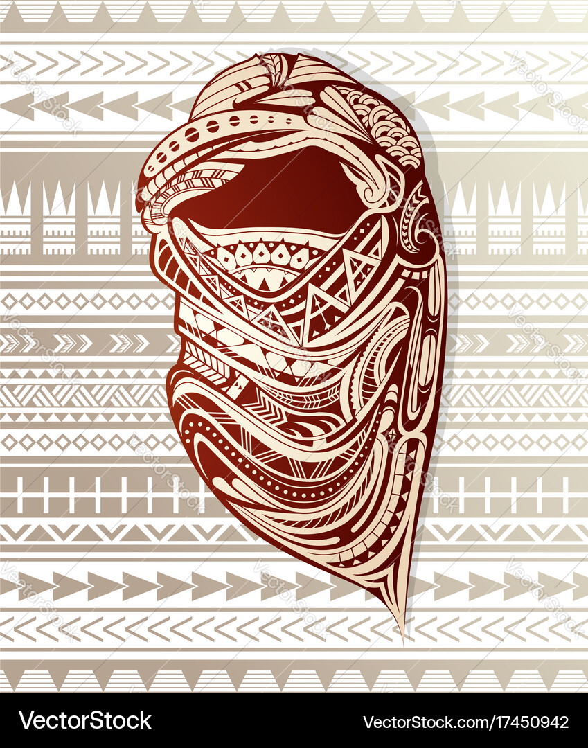 Nomad with headscarf ornamented with ethnic design