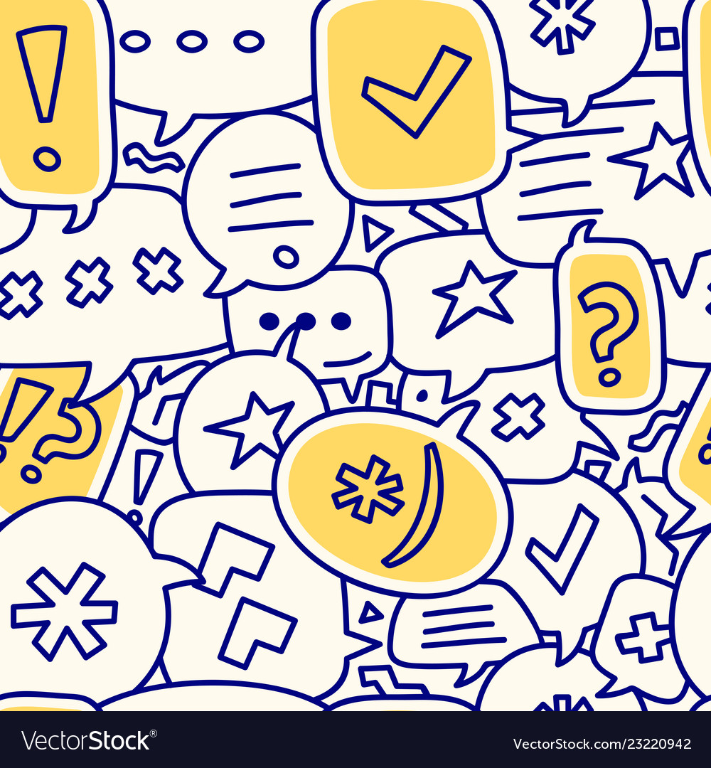 Seamless chat bubble pattern or background Vector Image