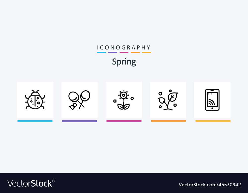 Spring line 5 icon pack including easter Vector Image