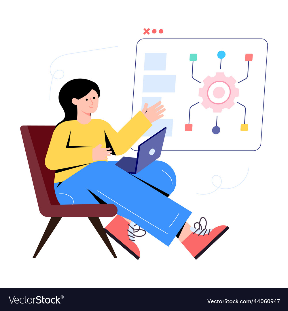 A handy flat of algorithm Royalty Free Vector Image