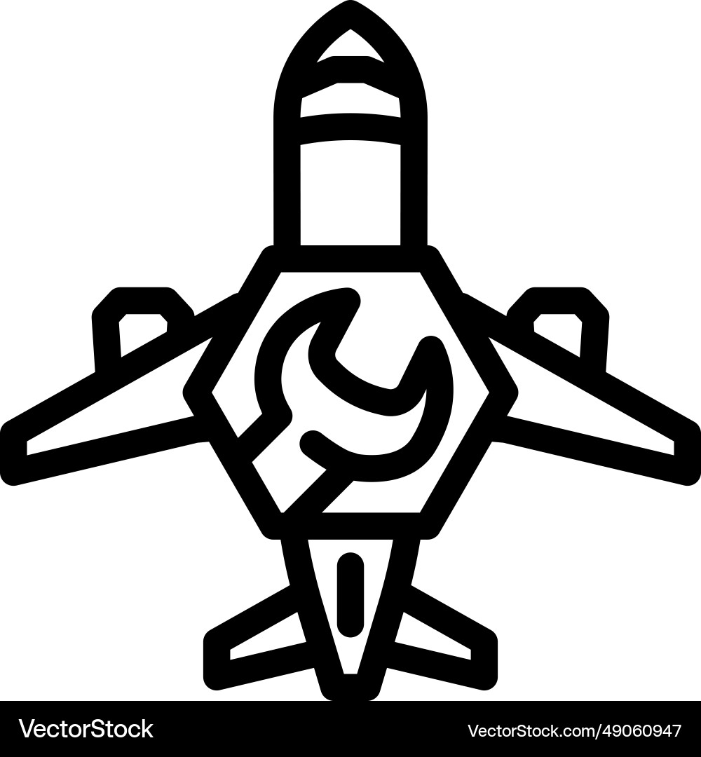 Aircraft repair line icon Royalty Free Vector Image