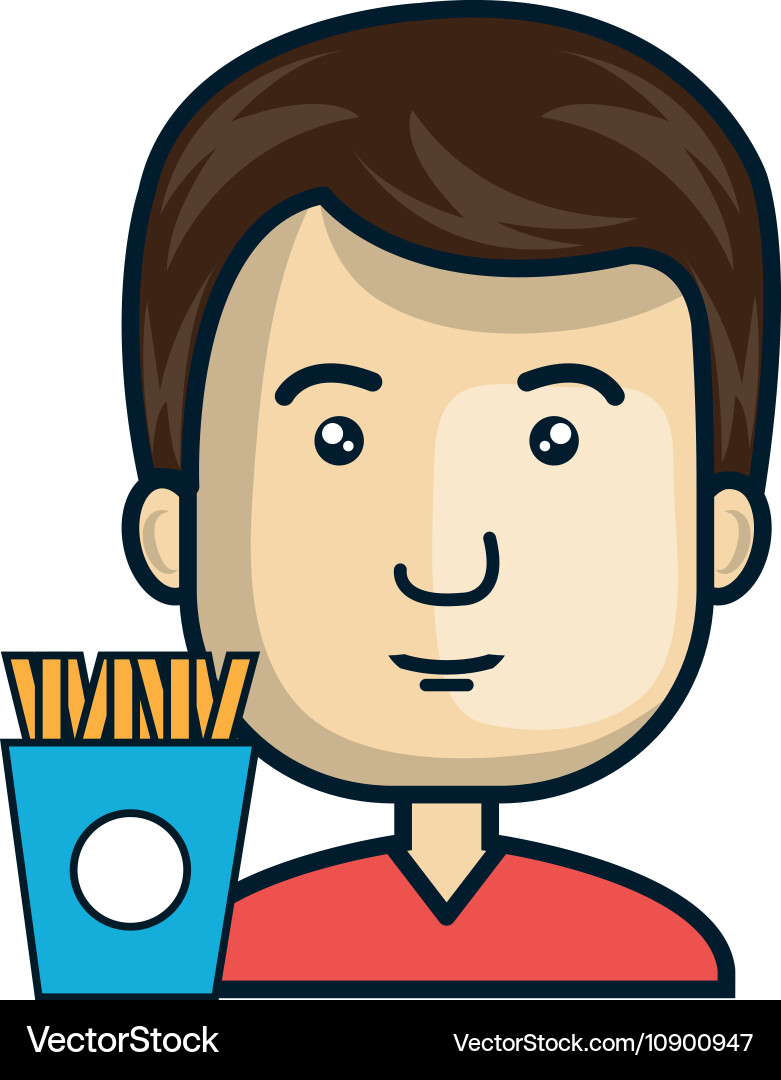 Avatar man with food Royalty Free Vector Image