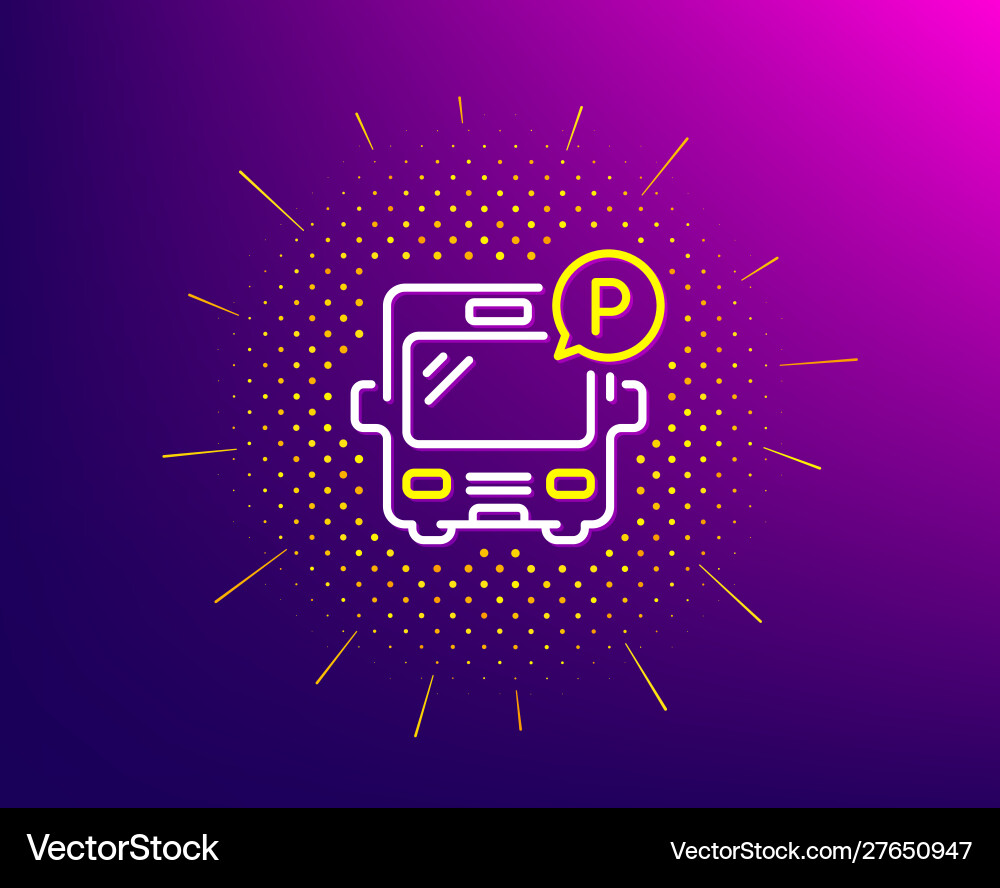 Bus parking line icon auto park sign Royalty Free Vector