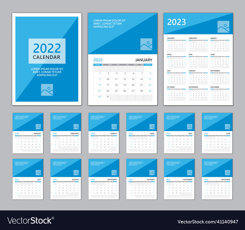 Calendar 2022-2023 template desk 2022 Royalty Free Vector