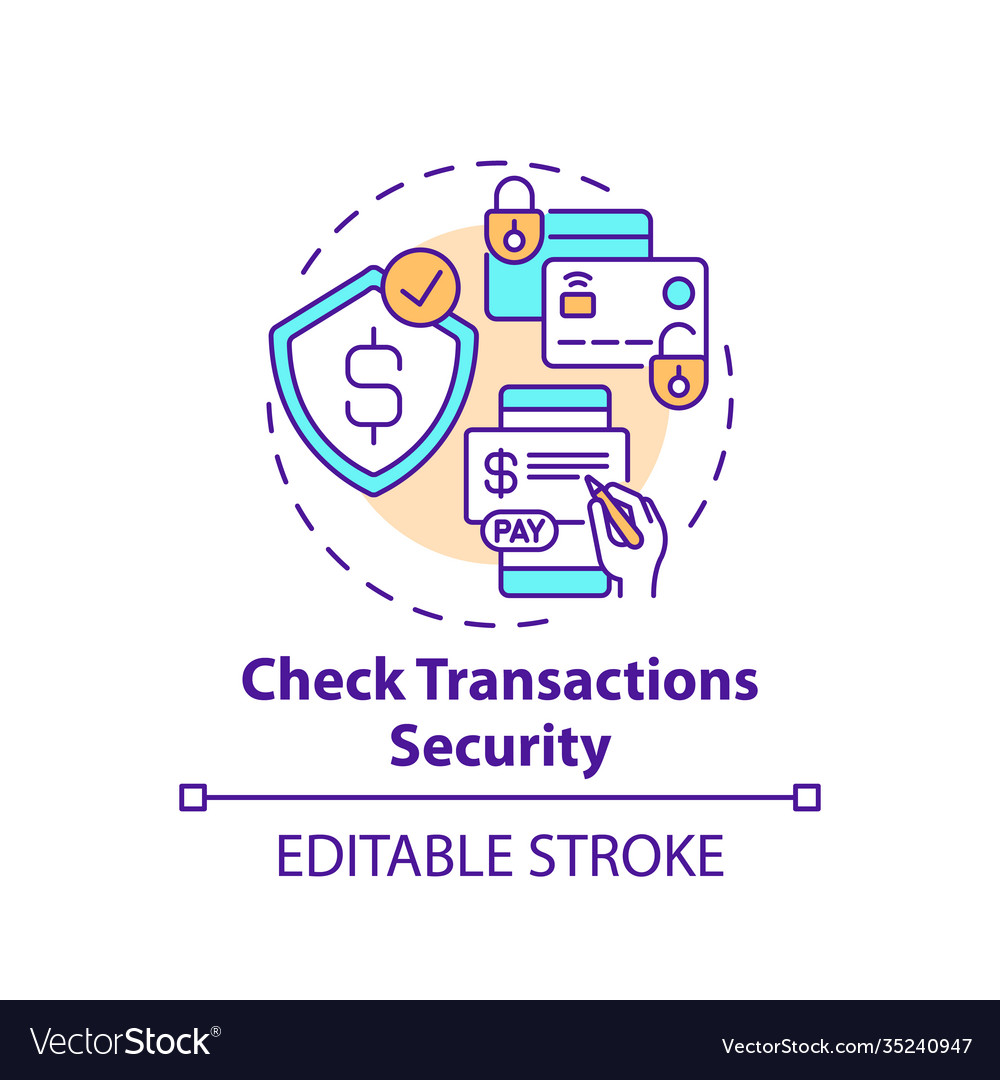 Checking transactions security concept icon Vector Image