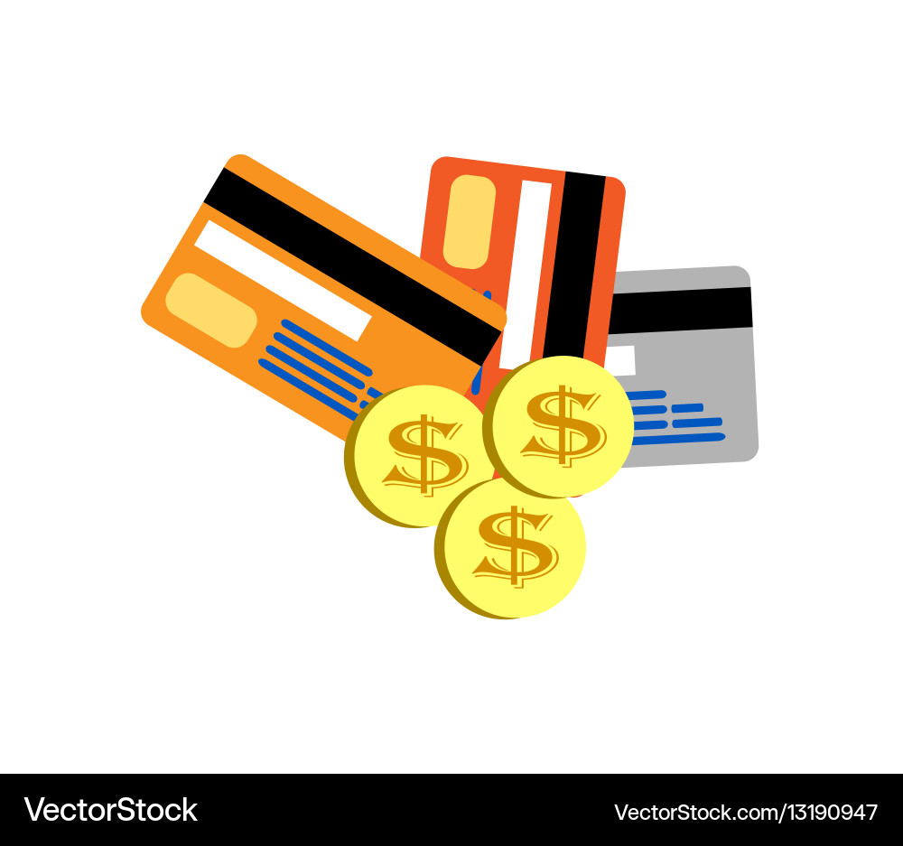 Credit cards isolated Royalty Free Vector Image