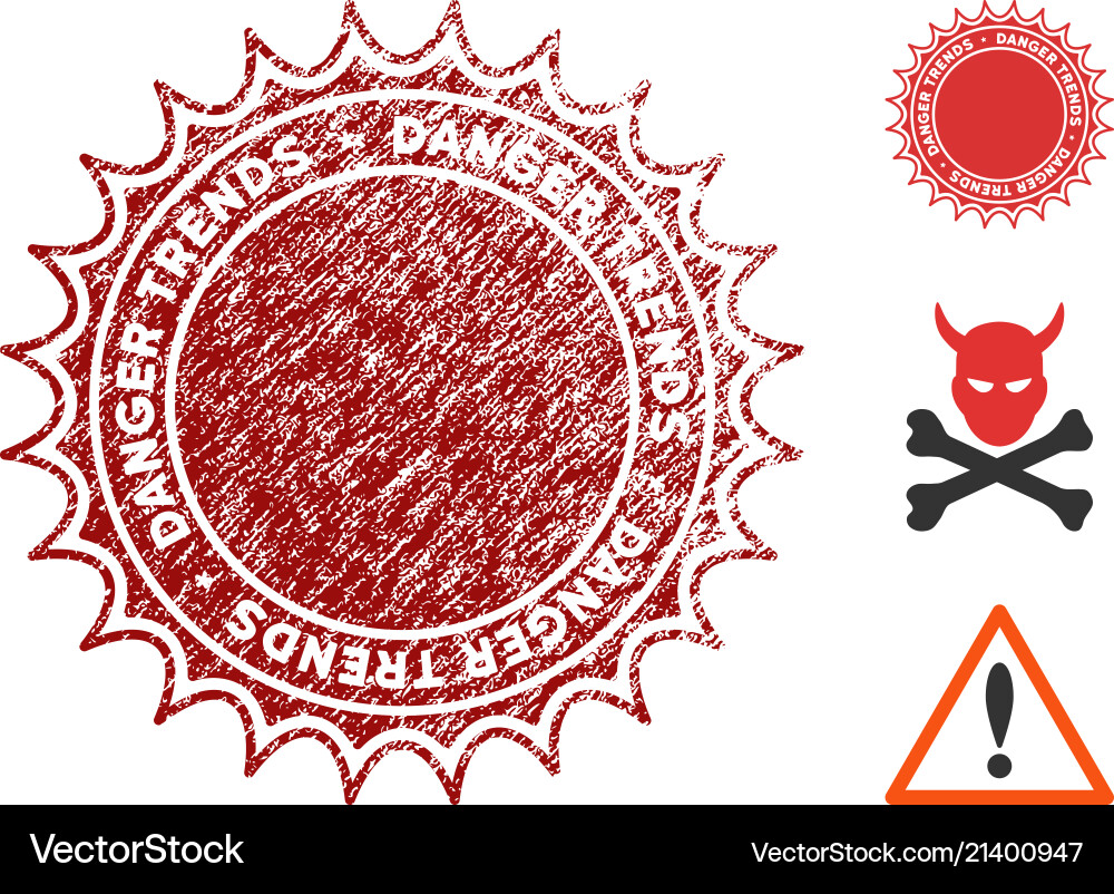 Danger trends seal with grungy style Royalty Free Vector