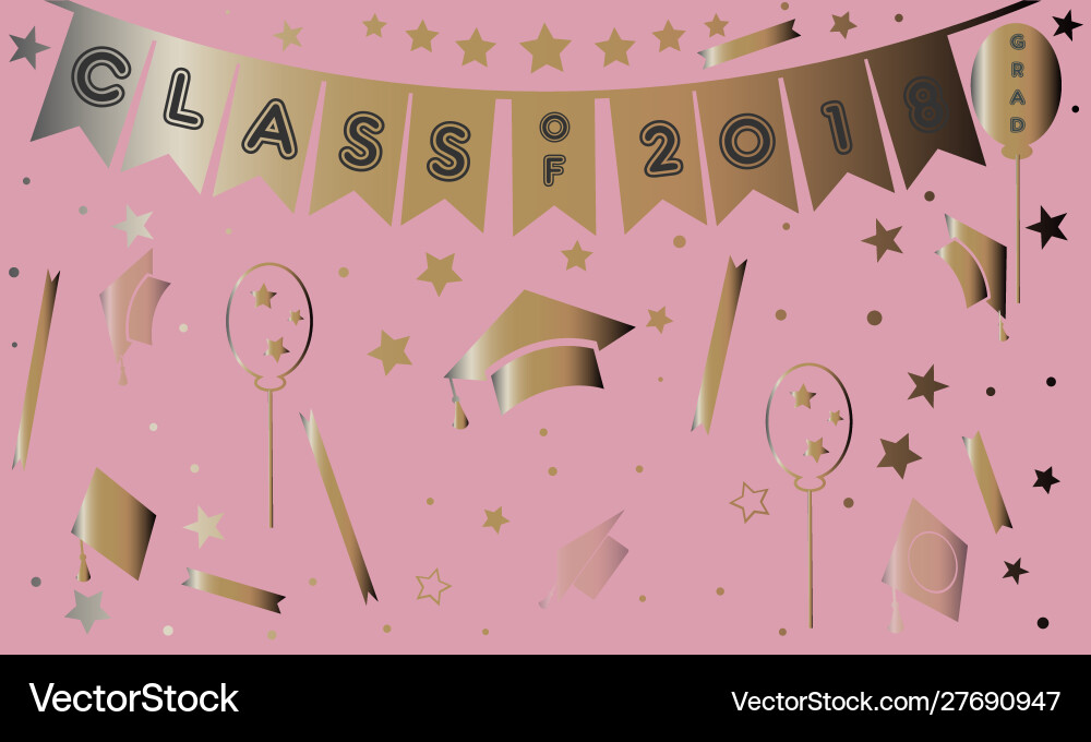 Graduation class two thousand eighteen Royalty Free Vector
