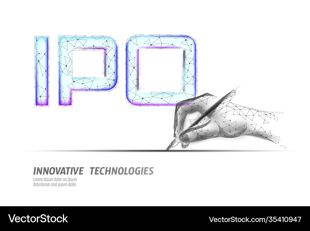 Initial coin offering ipo digital signature Vector Image