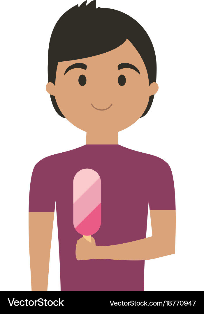 Man with ice cream Royalty Free Vector Image - VectorStock