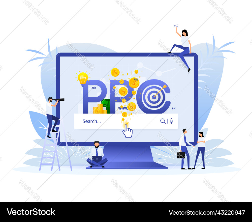 Ppc people web search concept business concept Vector Image