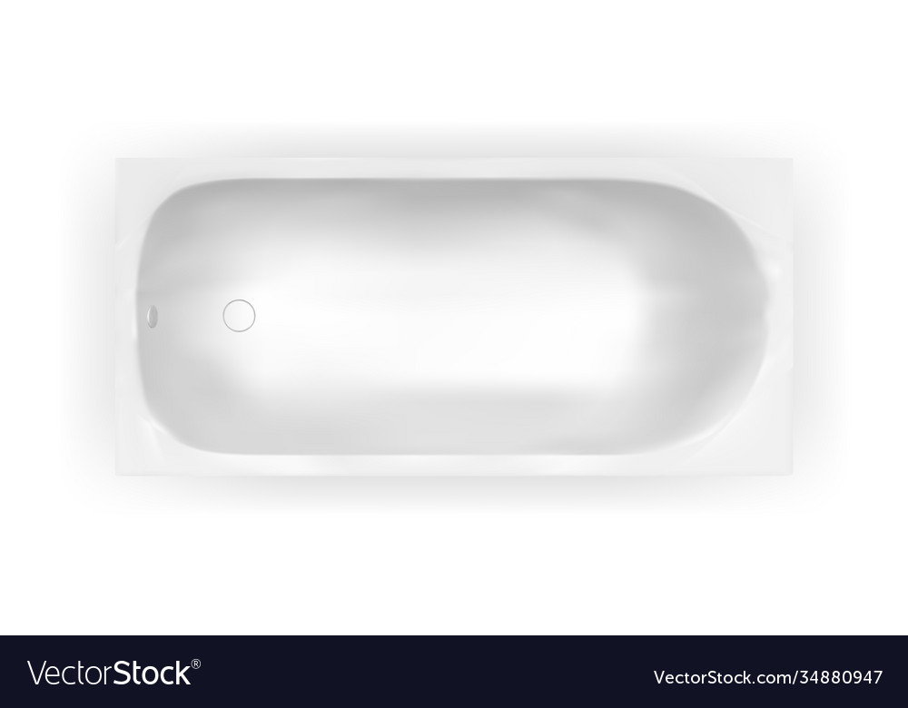 Rectangular bathtub view from above isolated Vector Image