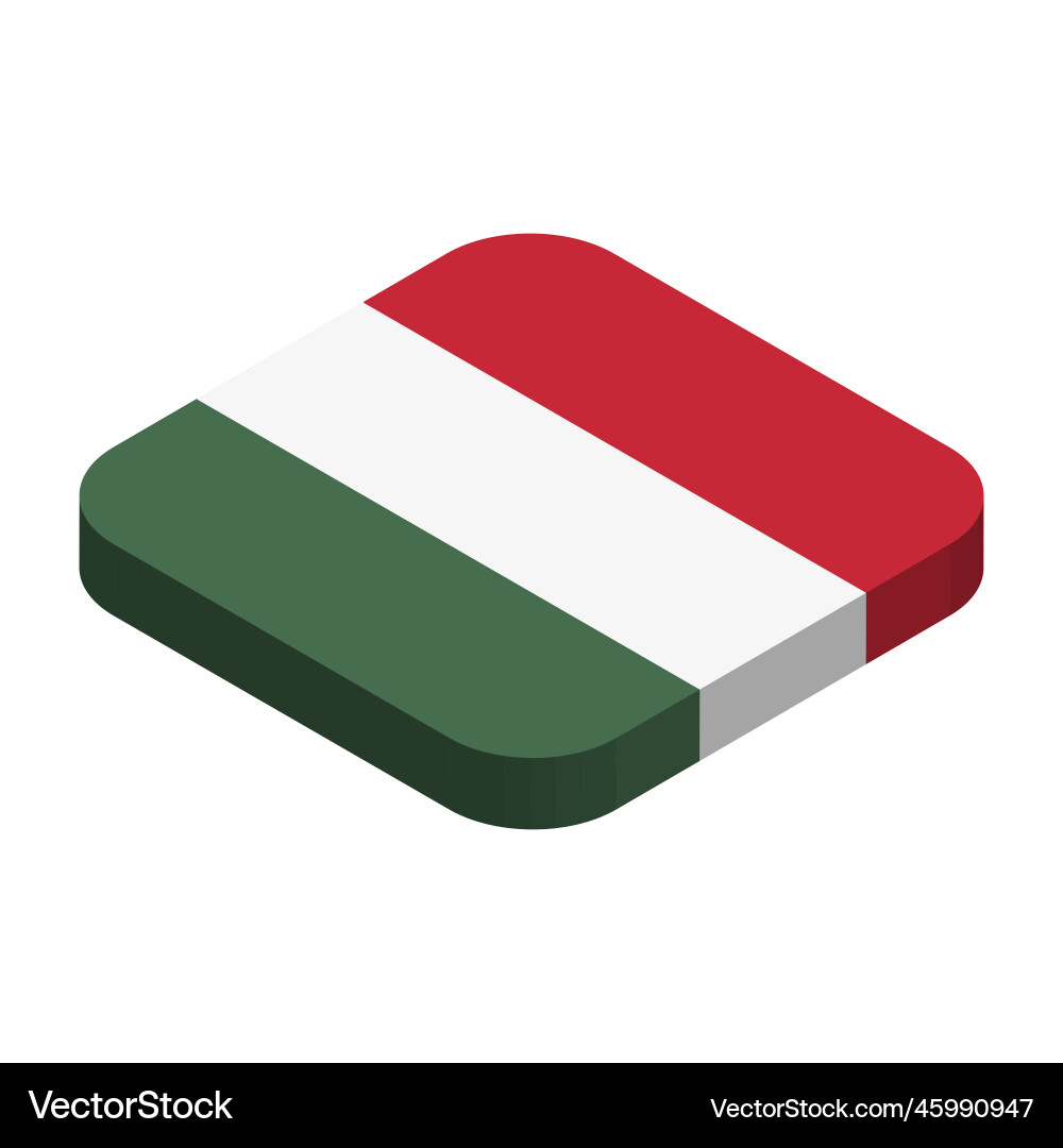 Rounded square isometric flag of hungary Vector Image