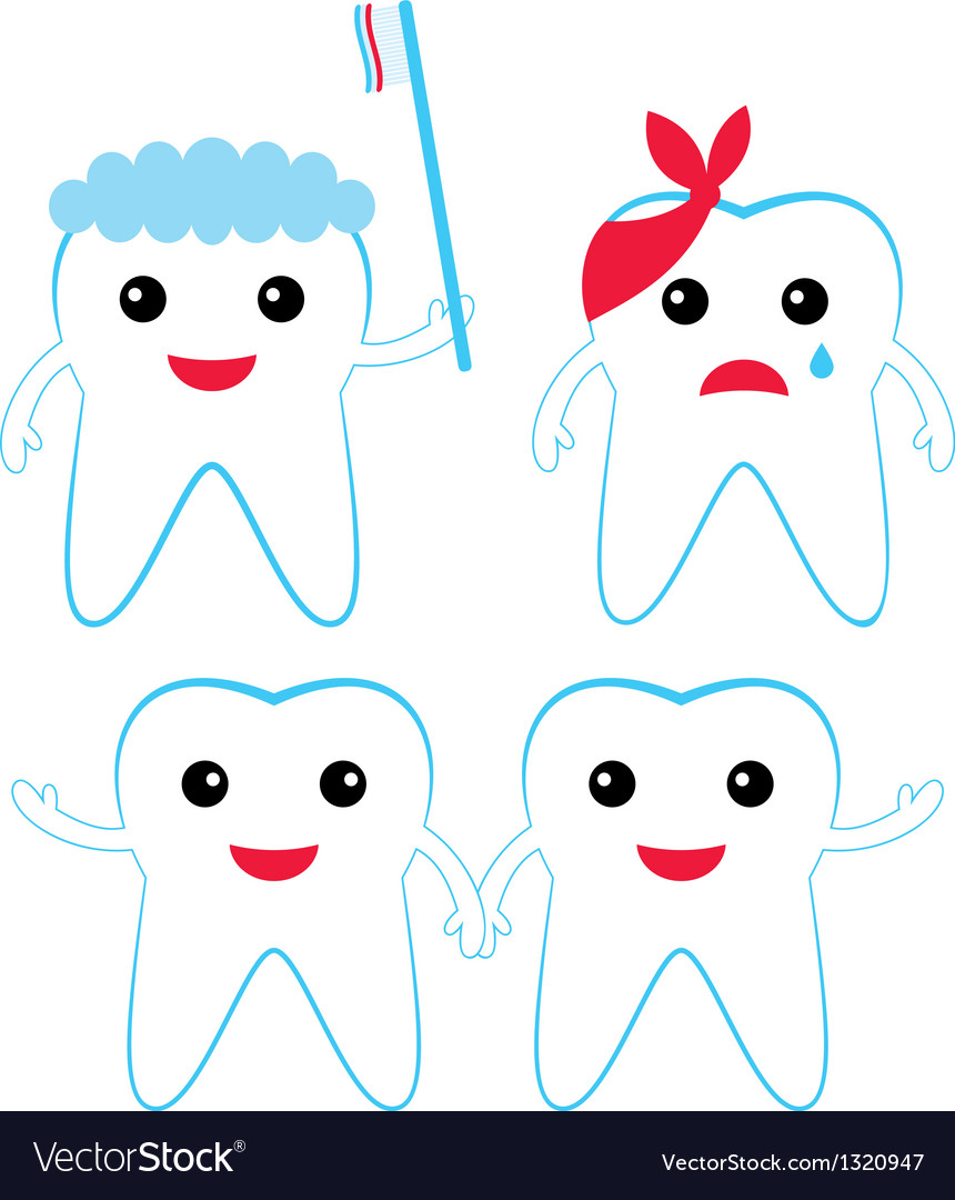 Teeth characters Royalty Free Vector Image - VectorStock