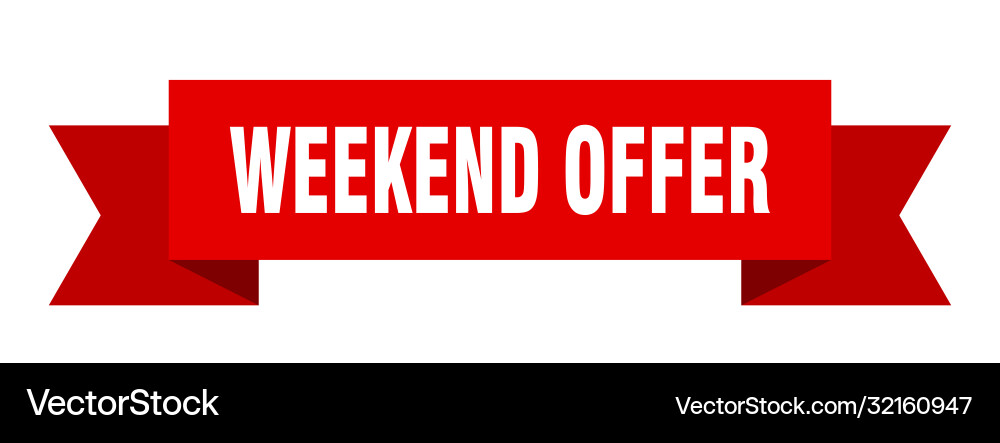 Weekend offer ribbon isolated band Royalty Free Vector Image