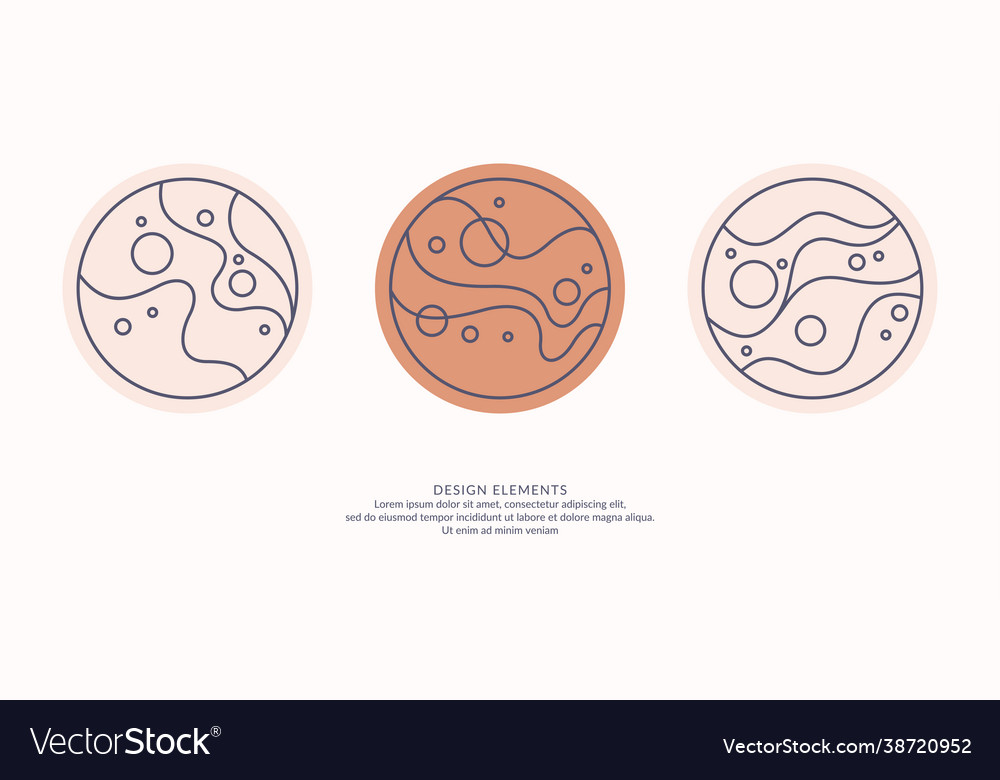 Abstract elements in flat style a template Vector Image
