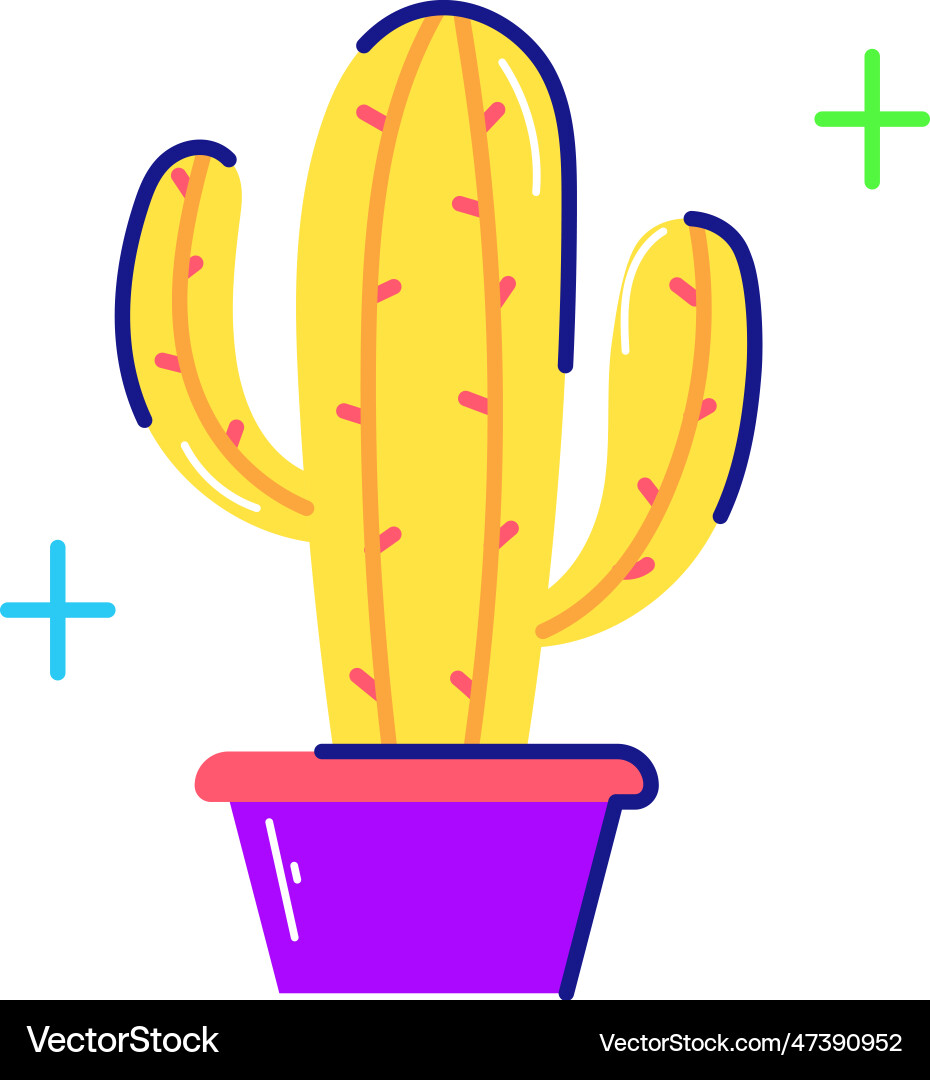 Cactus pot Royalty Free Vector Image - VectorStock