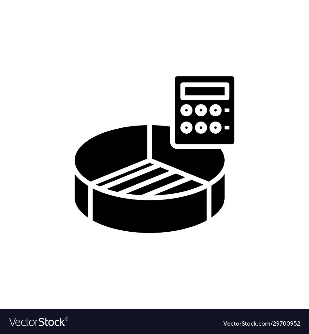 Calculating Black Icon Concept Royalty Free Vector Image