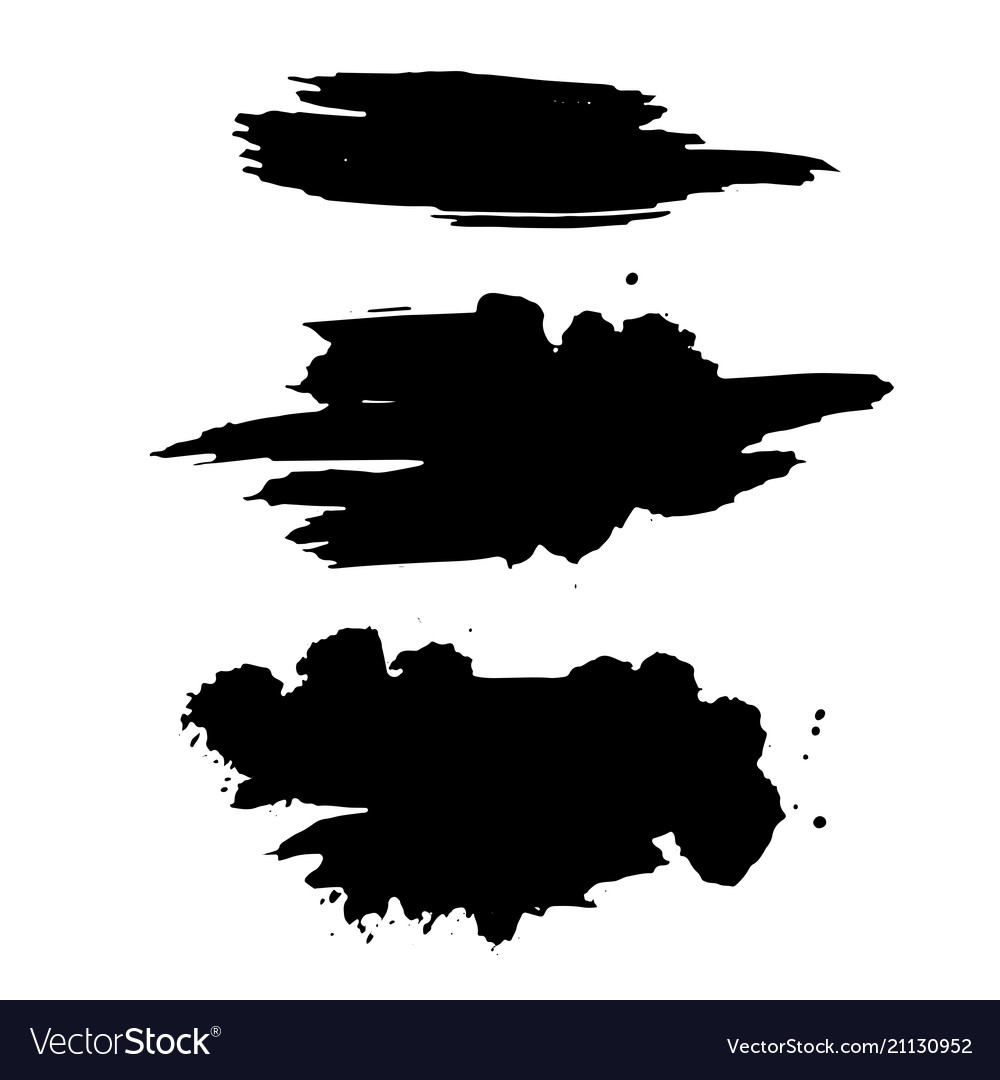 Grunge ink brush strokes freehand black brushes Vector Image