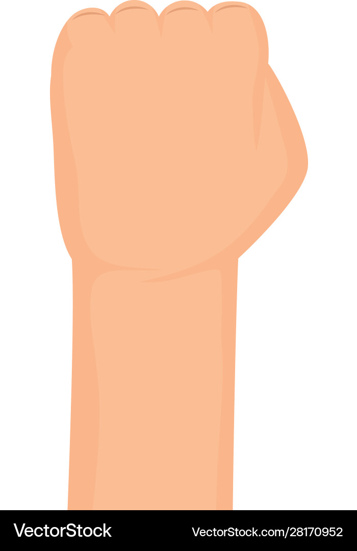 Hand human fist isolated icon Royalty Free Vector Image