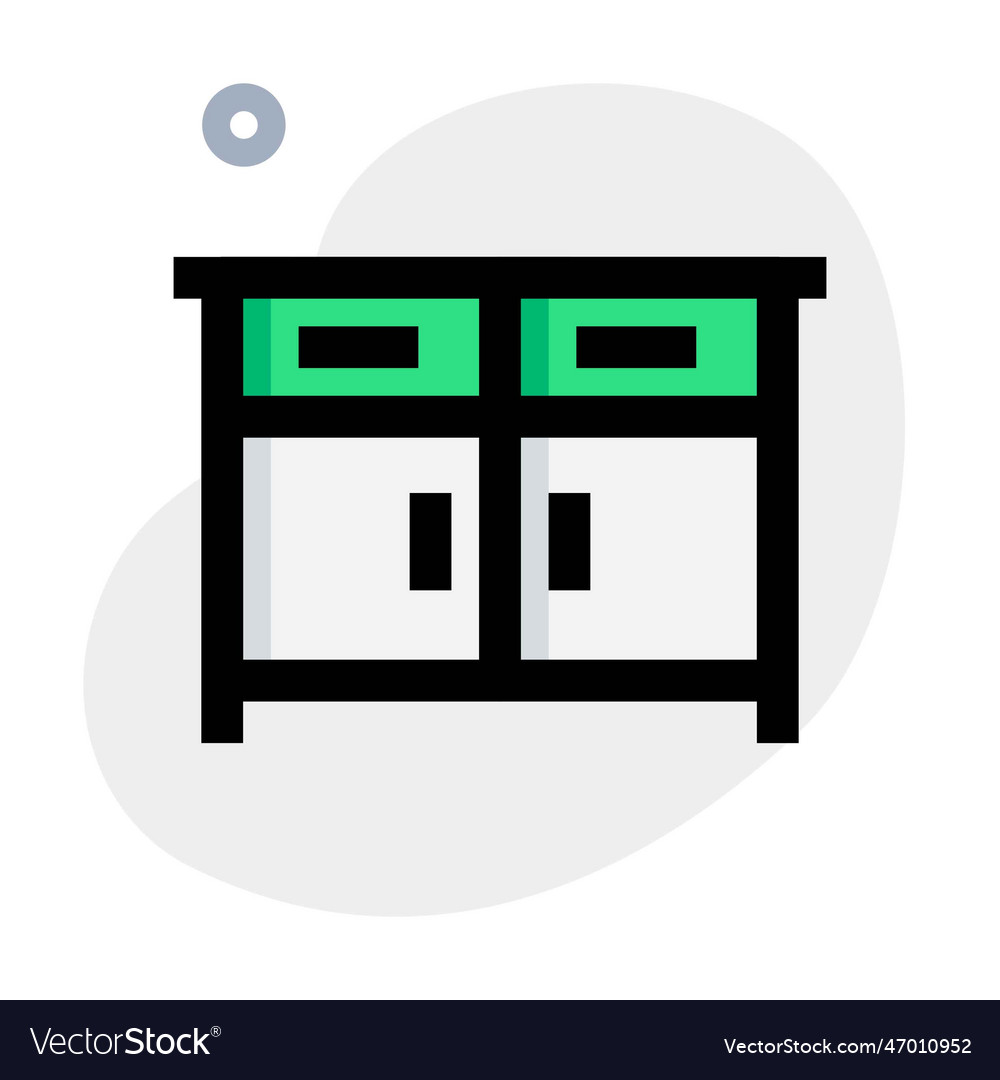 Kitchen buffet with spacious cabinets Royalty Free Vector