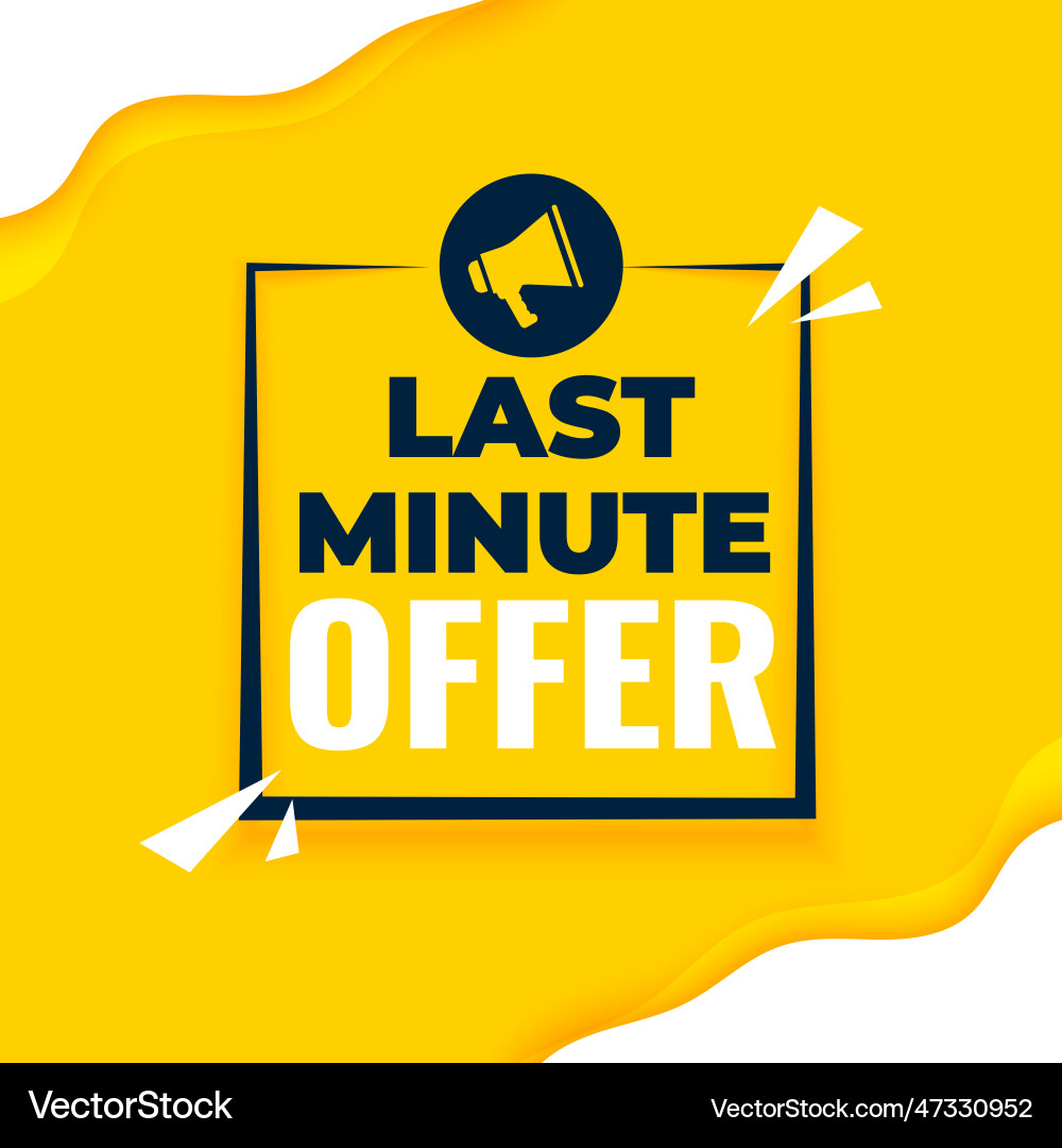 Last minute offer fluid background with megaphone Vector Image
