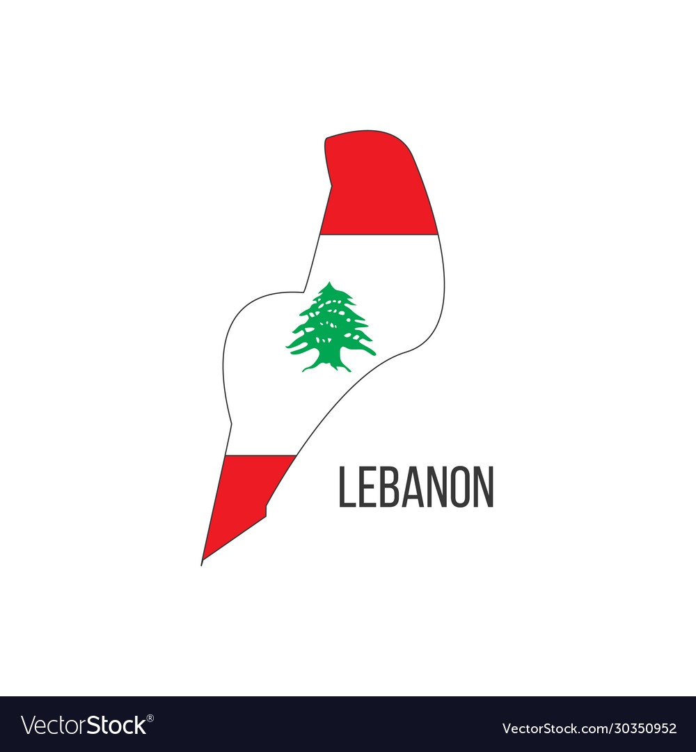 Lebanon flag map the flag country Royalty Free Vector Image
